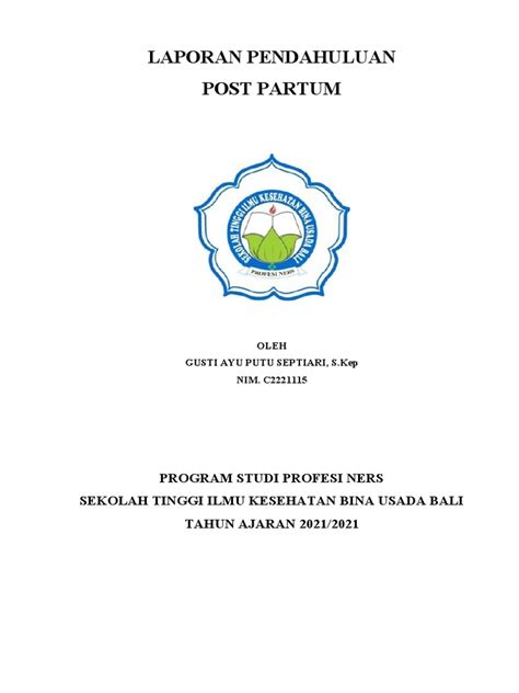 Lp Post Partum Normal Pdf