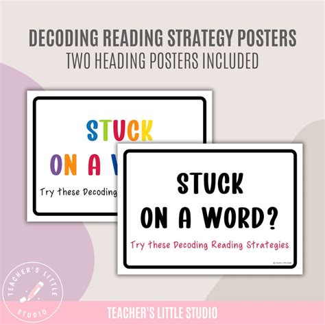 Decoding Reading Strategies Reading Posters Decoding Poster Homeschool English Resource