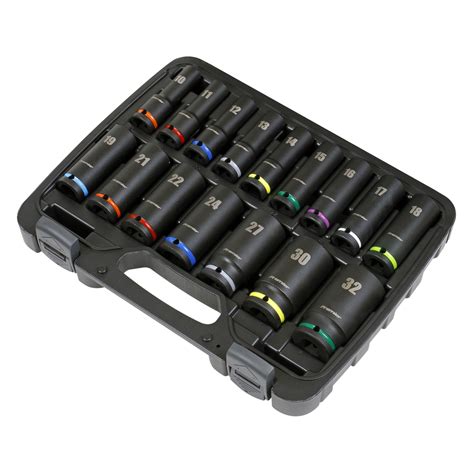 Sealey Premier Deep Impact Socket Set 12sq Drive 16pc Ak5818m