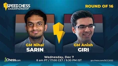 Nihal Sarin Vs Anish Giri Speed Chess Championship Youtube