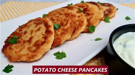 Potato Cheese Pancakes Cheesy Potato Pancakes Recipe Youtube
