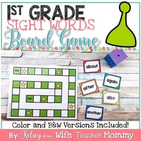 1st Grade Sight Words Board Game Educate And Rejuvenate