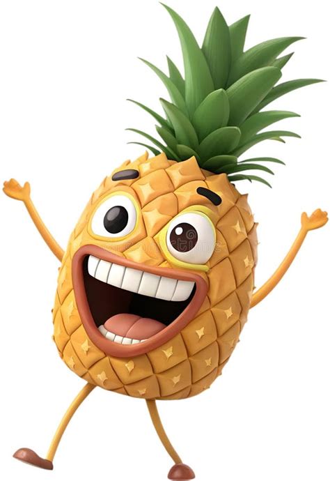 Cute Pineapple Cartoon With Expressive And Exaggerated Emotion Clipart