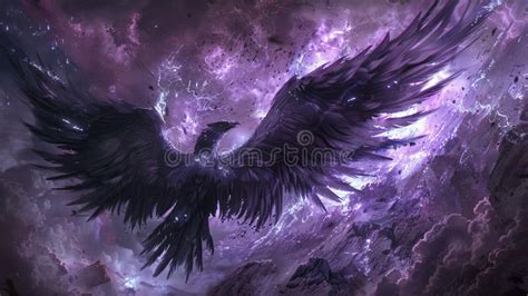Thunderbird With Wings That Possess An Otherworldly Celestial Quality Stock Illustration