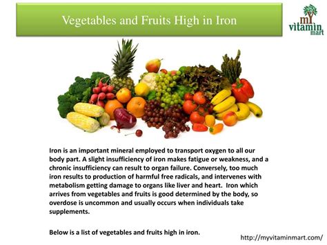 Ppt Vegetables And Fruits High In Iron Powerpoint Presentation Free