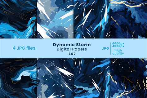 Dynamic Storm Digital Papers Set Graphic By Creatophics · Creative Fabrica