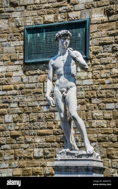 Michelangelos David Replica Statue At Palazzo Vecchio Piazza Della