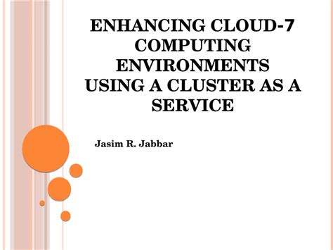 pdf enhancing cloud computing environments using a cluster as a service