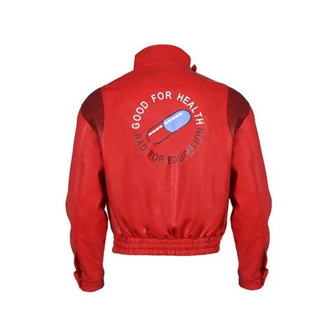 Red Akira Kaneda Motorcycle Leather Jacket Anime Cosplay Costume Bomber