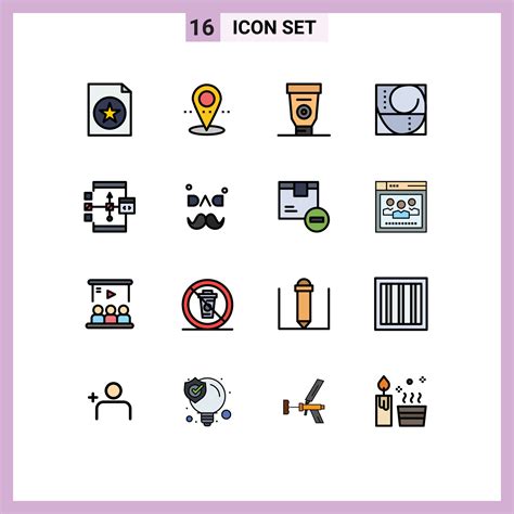 Set Of 16 Modern Ui Icons Symbols Signs For Development Coding Glue App Proportion Editable