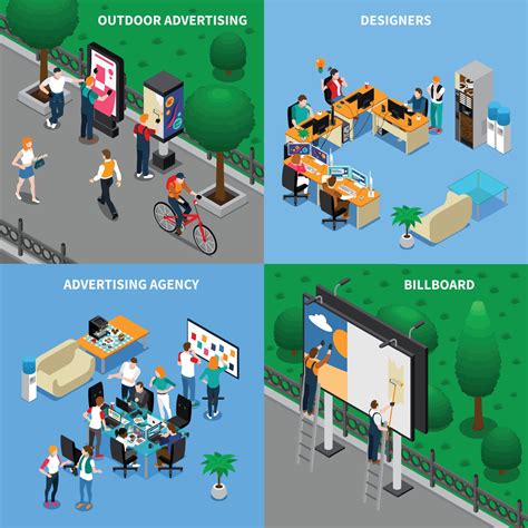 Advertising Agency Isometric Concept Vector Illustration 2370896 Vector