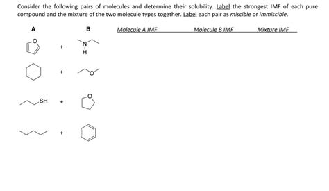 Solved Consider The Following Pairs Of Molecules And