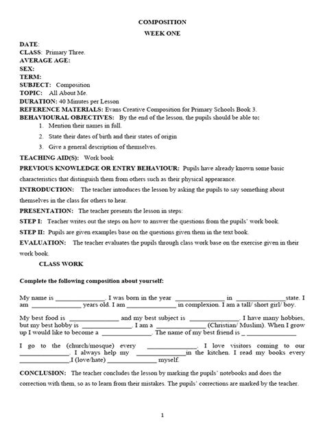 Composition Pdf Teachers Classroom