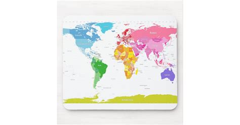 Continents World Map Mouse Pad Zazzle