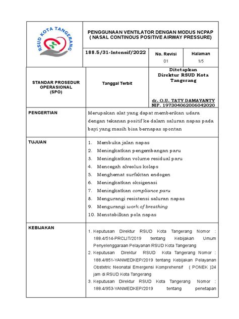 Spo Penggunaan Ncpap Pdf