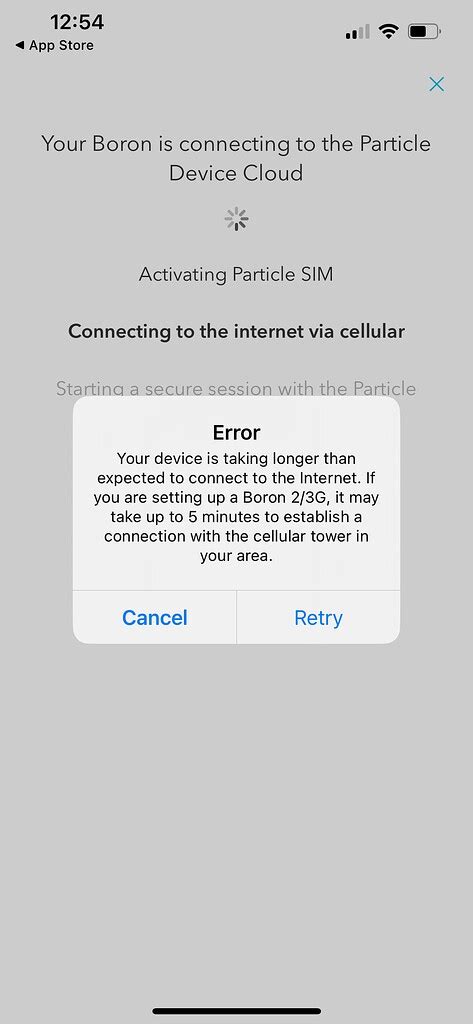 new boron won t connect to cellular during activation firmware particle