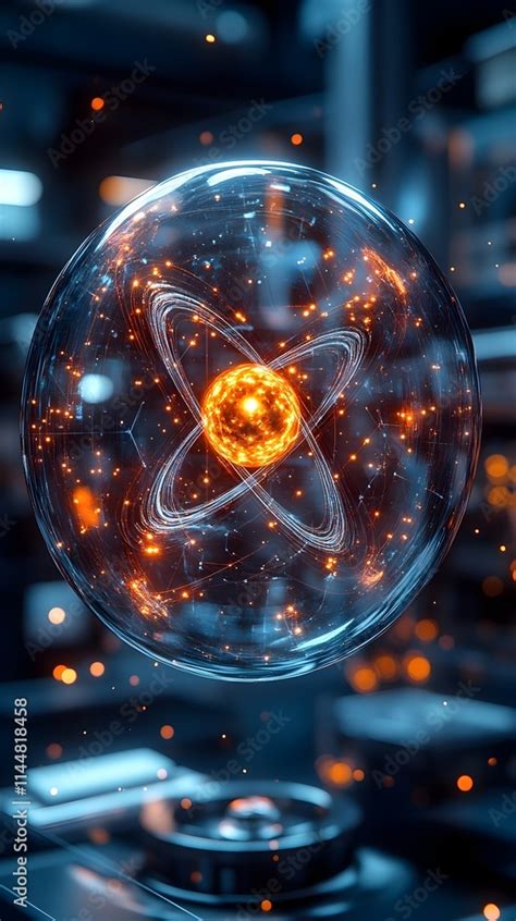 Detailed 3d Representation Of A Technetium Atom Showcasing Its Electron