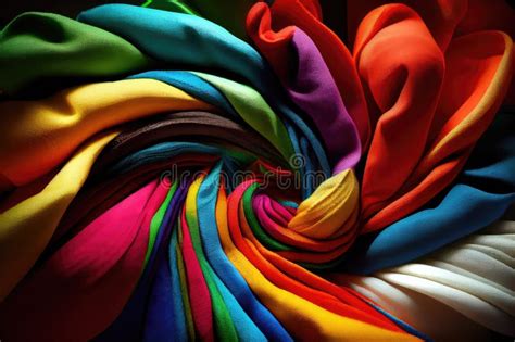 Colorful Textile Background Vivid Wave Fabric Textured Pattern Abstract Generative Ai
