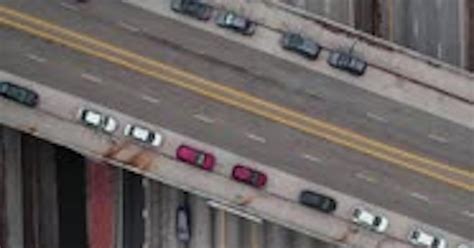 Vertical Aerial View Of Us 101 Highway Hollywood Freeway Downtown Los