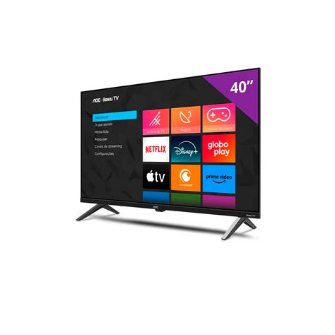 Smart Tv Led Aoc 40 Polegadas Full Hd Roku 40s504578 Wi Fi Hdmi Preta Shopee Brasil