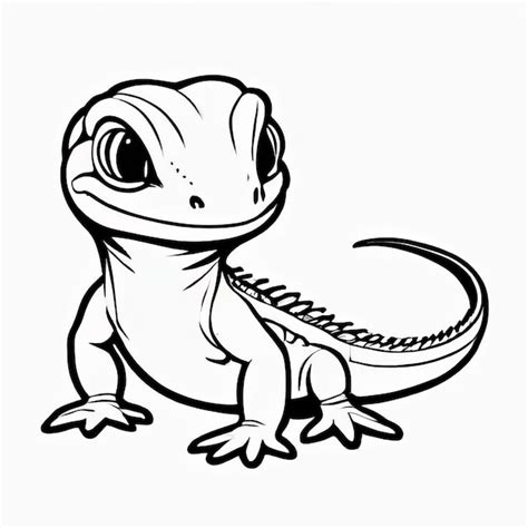 Premium Photo Skink Outline Black And White Cute Coloring Book