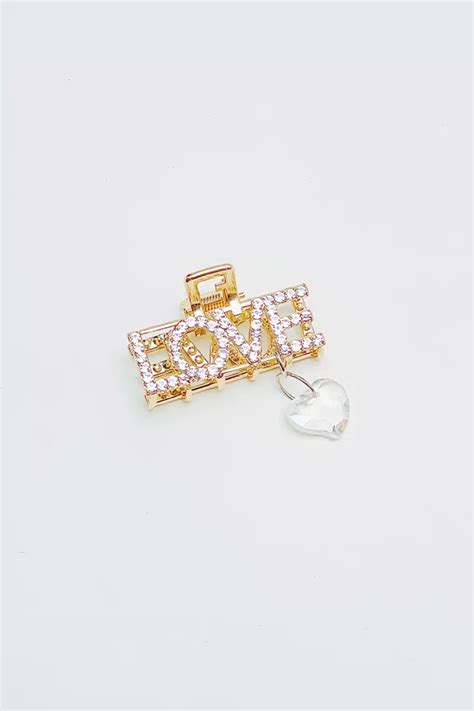 Blooberry Gold Love Claw Clip Urban Outfitters