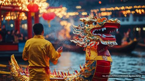 Ai创作图水上舞龙 舞龙传说 龙头祭 龙灯表演 龙头节 舞龙船 舞龙头 拜龙王 玩龙灯 抬龙头 投龙仪式 金龙闹海 龙船上 舞龙故事 祭龙 昵图网