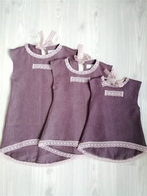 Meiteņu Lina Kleita Ar Mežģīni Ceriņš Meiteņu Kleitas Baltie Darbi