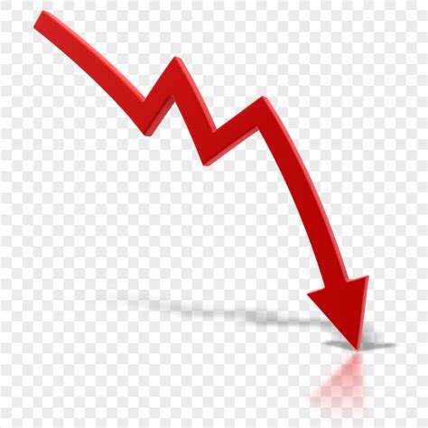 3d Red Chart Market Zig Zag Arrow Going Down Citypng
