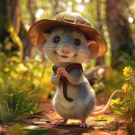Premium Photo Animated Digital Mouse In A Magical Adventure