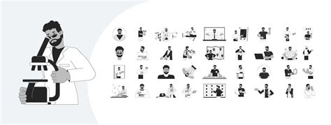 Scientist Using Microscopes In Diverse Research Scenes 73601556 Vector