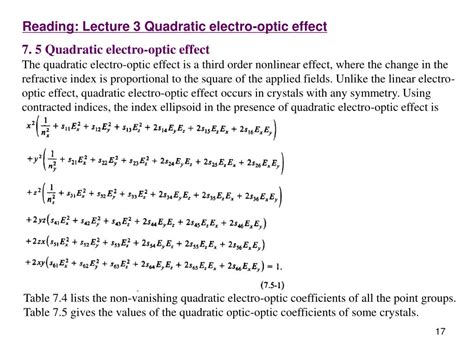 Ppt Chapter 7 Electro Optics Lecture 1 Linear Electro Optic Effect Powerpoint Presentation