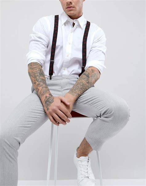 Asos Valentines Suspenders In Black With Love Hearts Suspenders Men