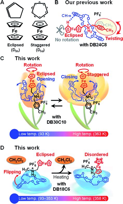A Eclipsed And Staggered Forms Of Ferrocene B Twisting Of The