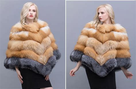 Mwfur Fox Fur Poncho Fox Fur Shawl For Lady Custom Made Fashion Winter