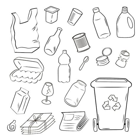 El Elemento De Reciclaje Del Conjunto De Vectores Vector Premium