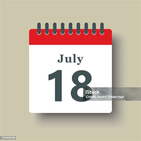 圖示日日期 7 月 18 日範本日曆頁面向量圖形及更多18號圖片 18號 一週 七月 Istock