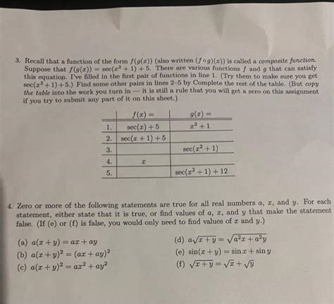 Solved Recall That A Function Of The Form F G X Also Chegg