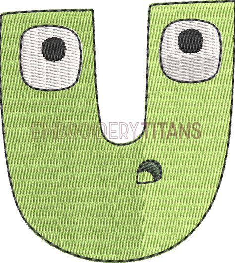 U Uppercase The Alphabet Lore Free Machine Embroidery Design Download