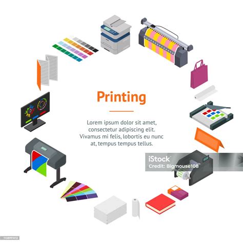 인쇄 표지판 3d 배너 카드 원 등각 보기 벡터 컴퓨터 프린터에 대한 스톡 벡터 아트 및 기타 이미지 컴퓨터 프린터 3차원 형태 Cmyk Istock