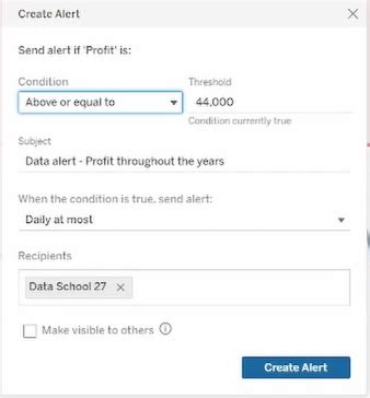 Tableau Server Alerts How Do You Set These Up The Data School