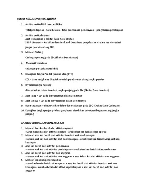 Rumus Analisis Vertikal Audit Pdf