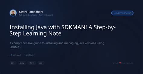 Installing Java With Sdkman A Step By Step Learning Note Rama