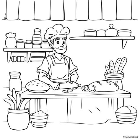 Baker Coloring Page