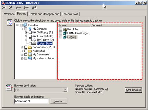 Create Windows Server 2003 System Restore Point 2 Ways