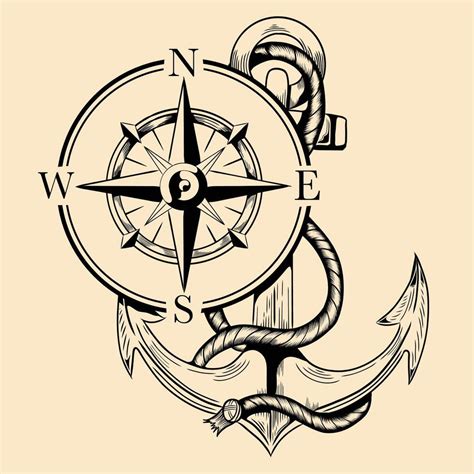 Anchor Compass Logo Anchor Compass Vector Art Icons And Graphics For