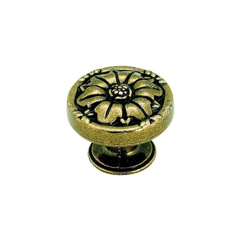 Amerock Natural Elegance Burnished Brass Round Cabinet Knob At