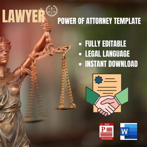 Power Of Attorney Template—editable Legal Form—general Use Document
