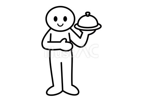 棒人間 料理を運ぶイラスト No 24550689｜無料イラスト・フリー素材なら「イラストac」