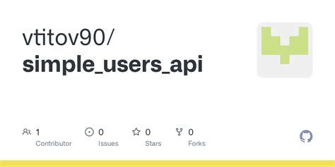 GitHub Vtitov Simple Users Api